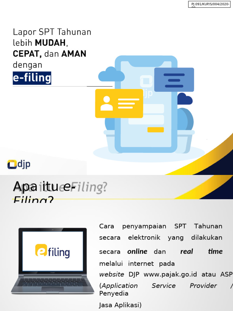 Pengisian SPT Tahunan E-Filing | PDF
