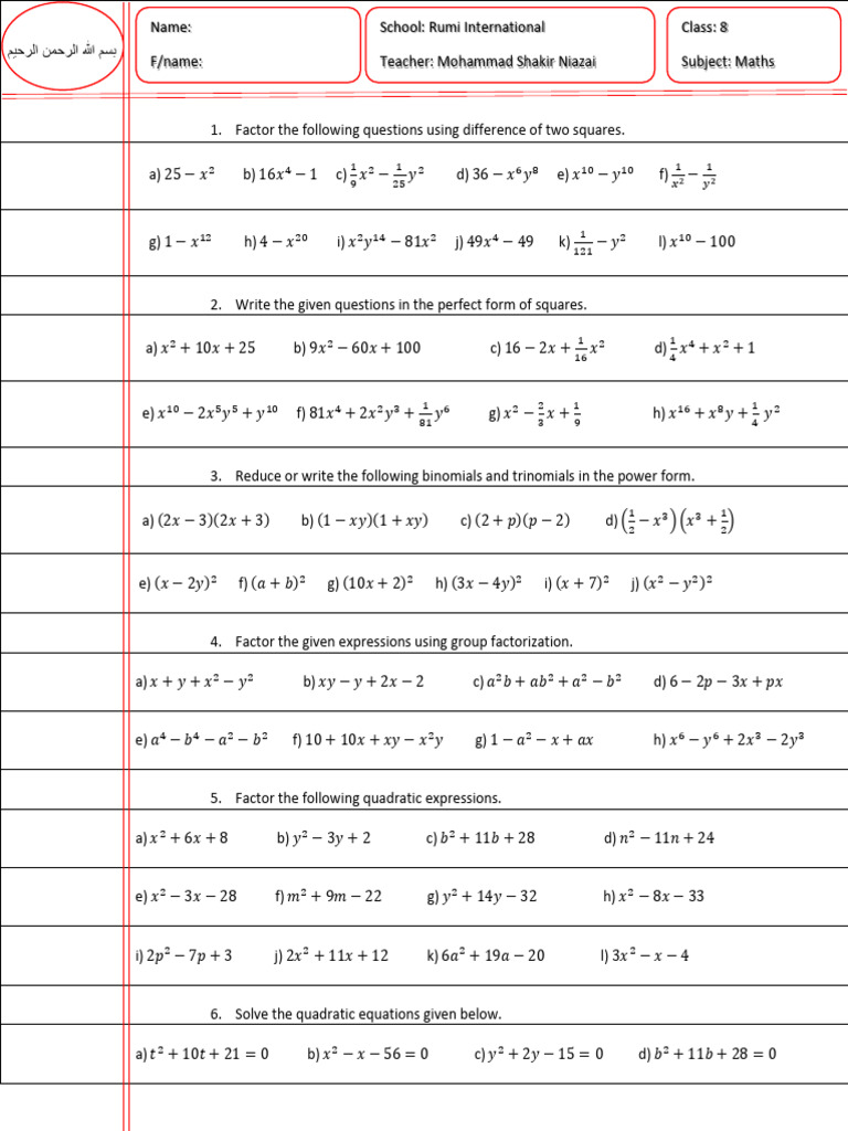 8 Student Chapter For Final Exam | PDF | Numbers | Mathematical Concepts