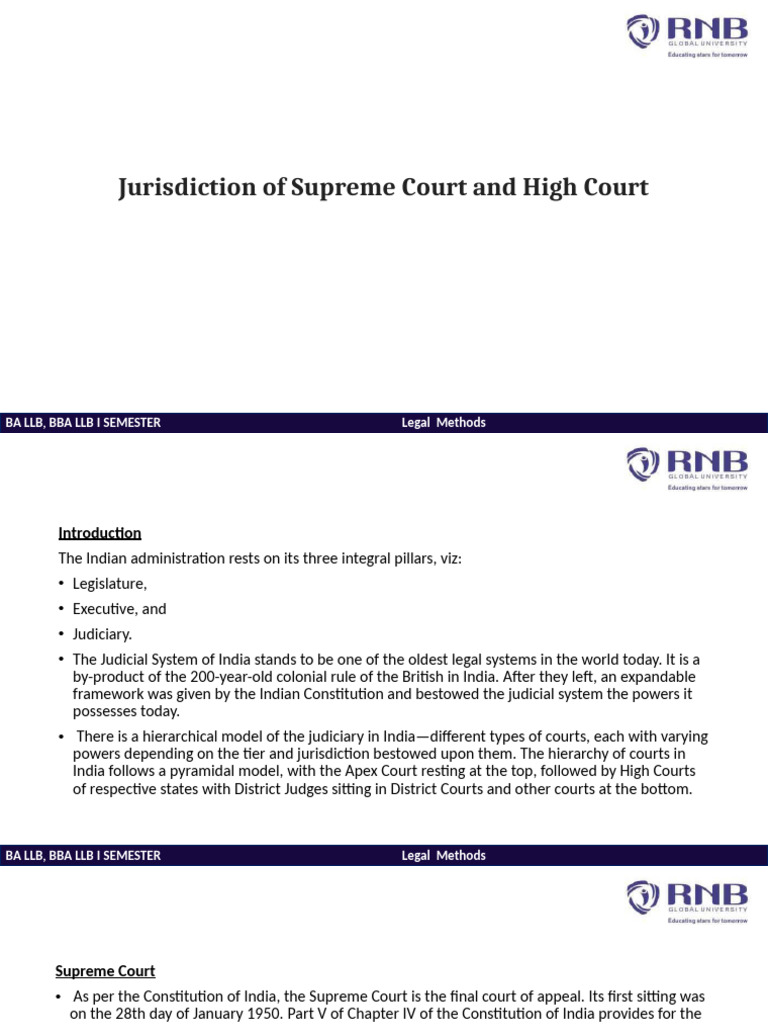 Supreme Court and High Court Jurisdiction | PDF | Supreme Courts | Appeal