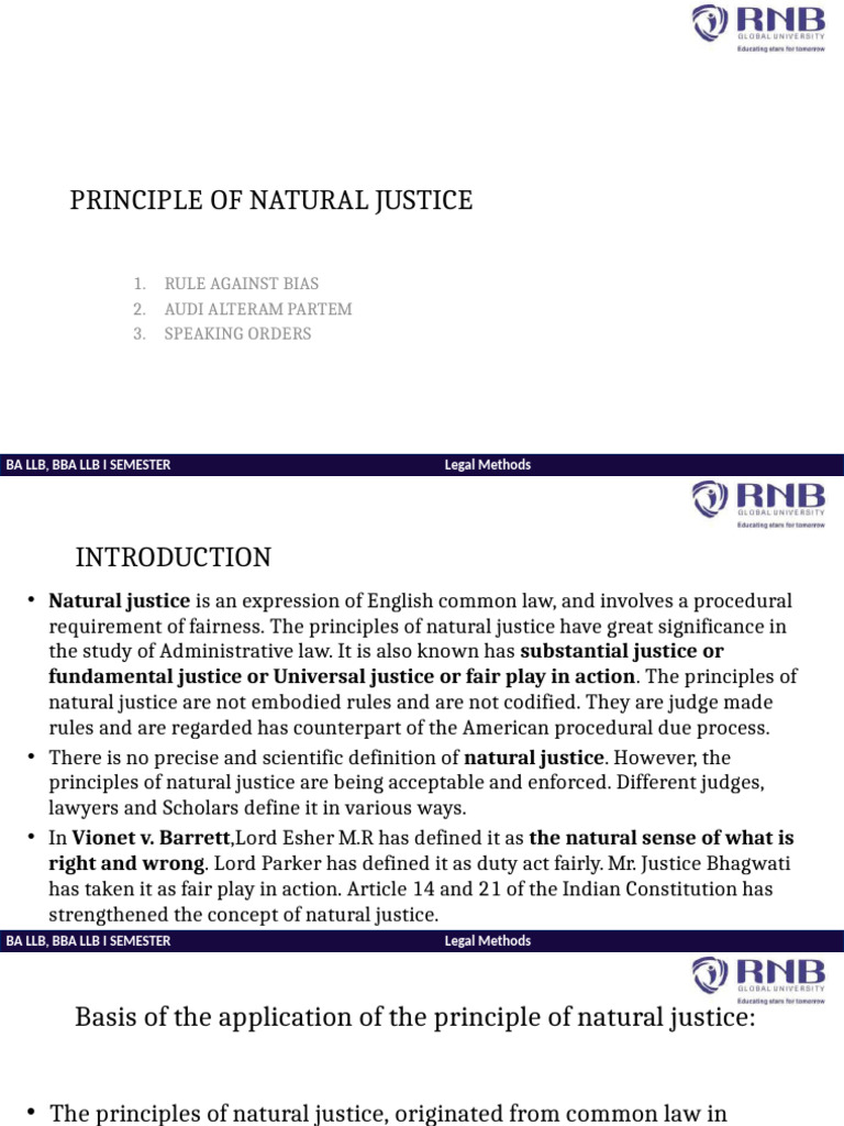 Principles of Natural Justice Explained | PDF | Political Law | Public Law