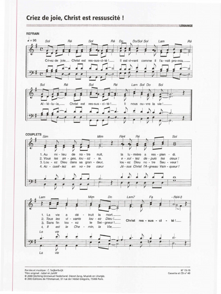 03 Criez de Joie Christ Est Ressuscité | PDF