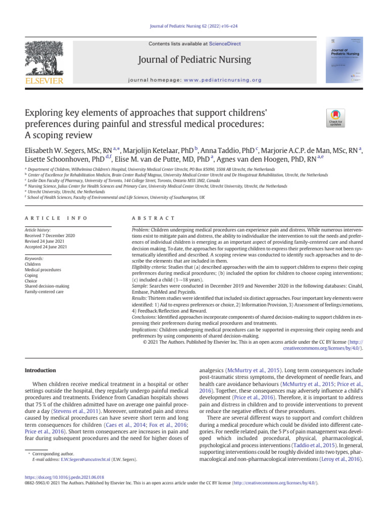 Supporting Children's Choices in Medical Care | PDF | Systematic Review ...