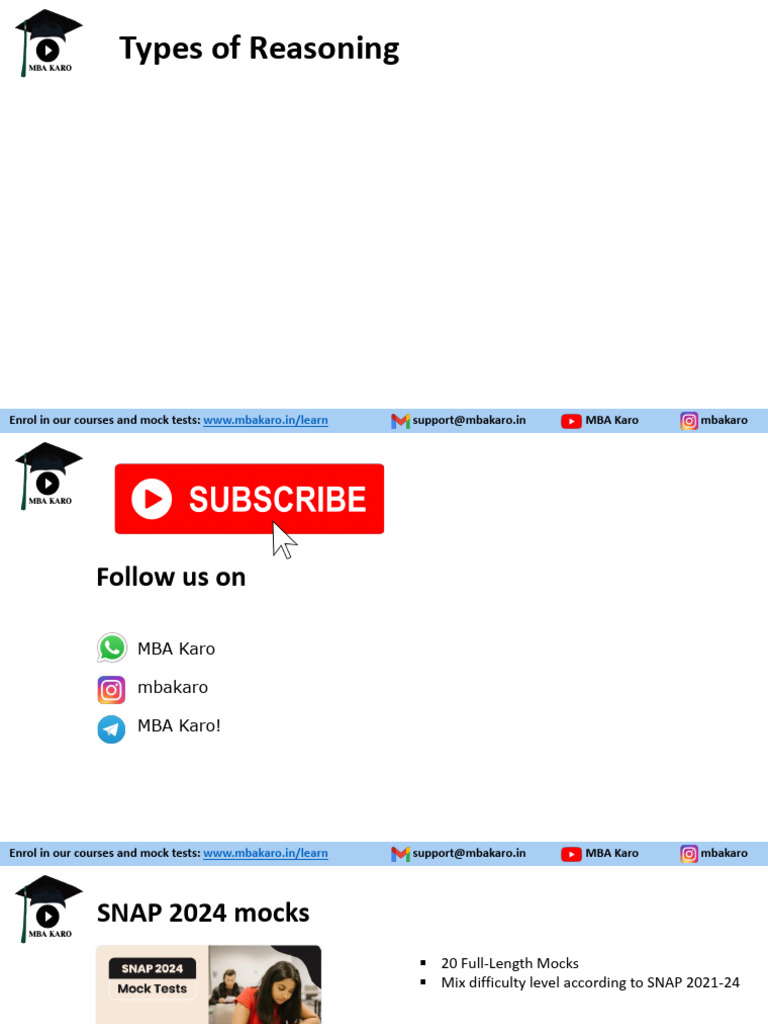 SNAP Success - Types of Reasoning | PDF | Argument | Reason