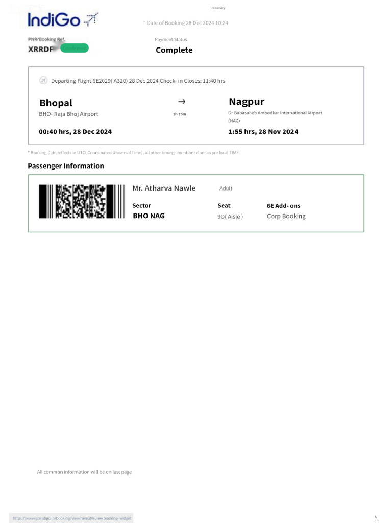 Makemytrip E-Ticket | PDF