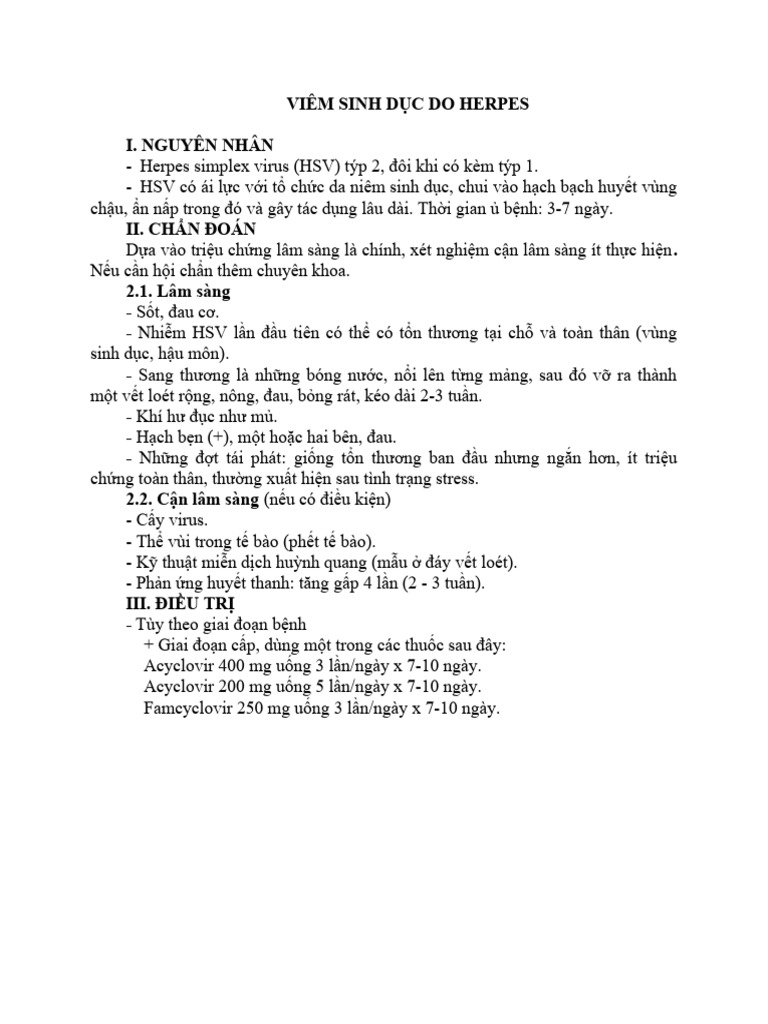 Viêm Sinh D C Do Herpes | PDF