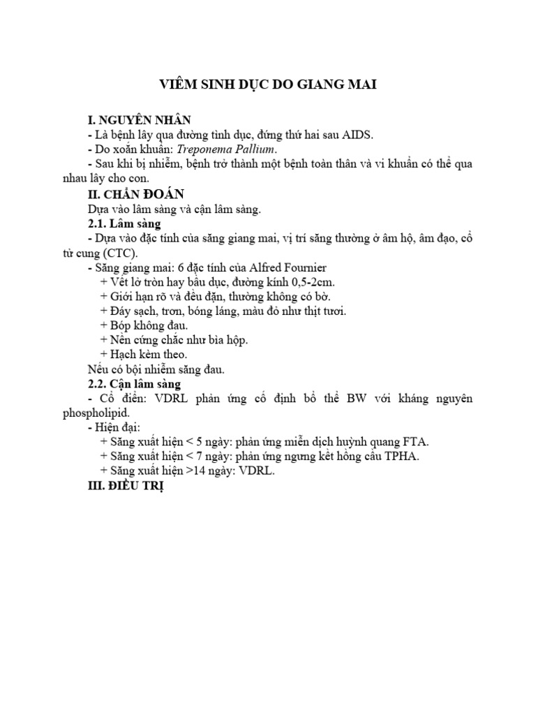 Viêm Sinh D C Do Giang Mai | PDF