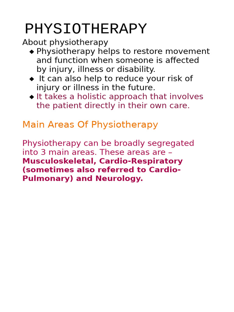Physiotherapy | PDF