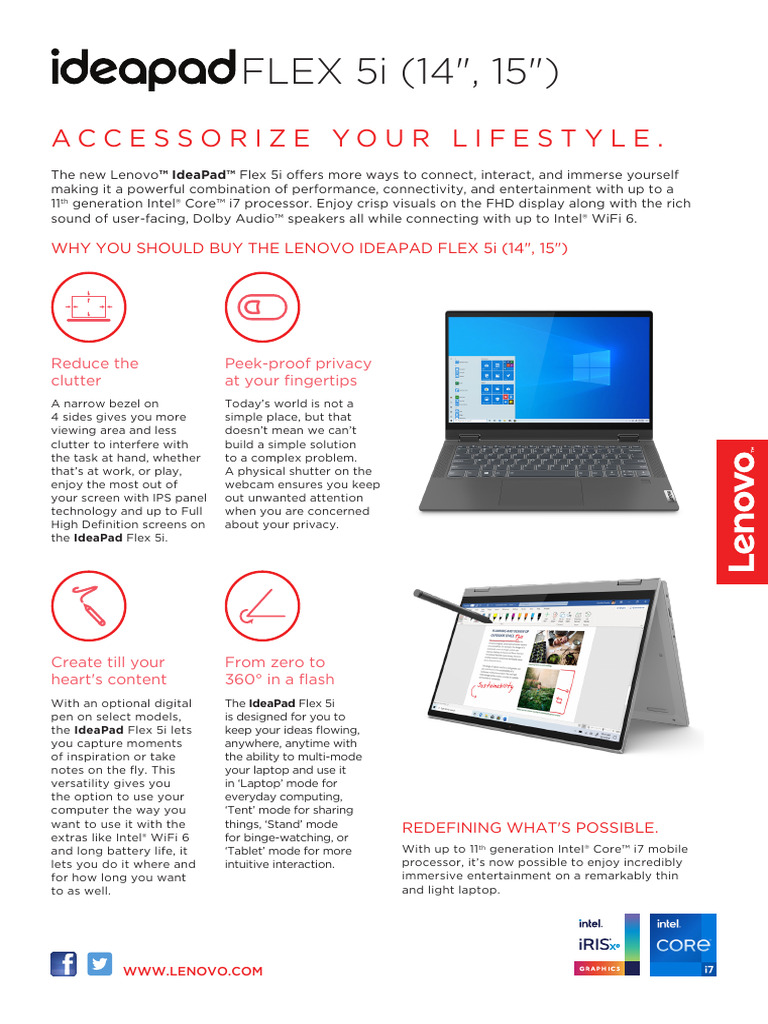 Flex_5_14_15ITL05_datasheet_EN | PDF | Intel | Computer Hardware