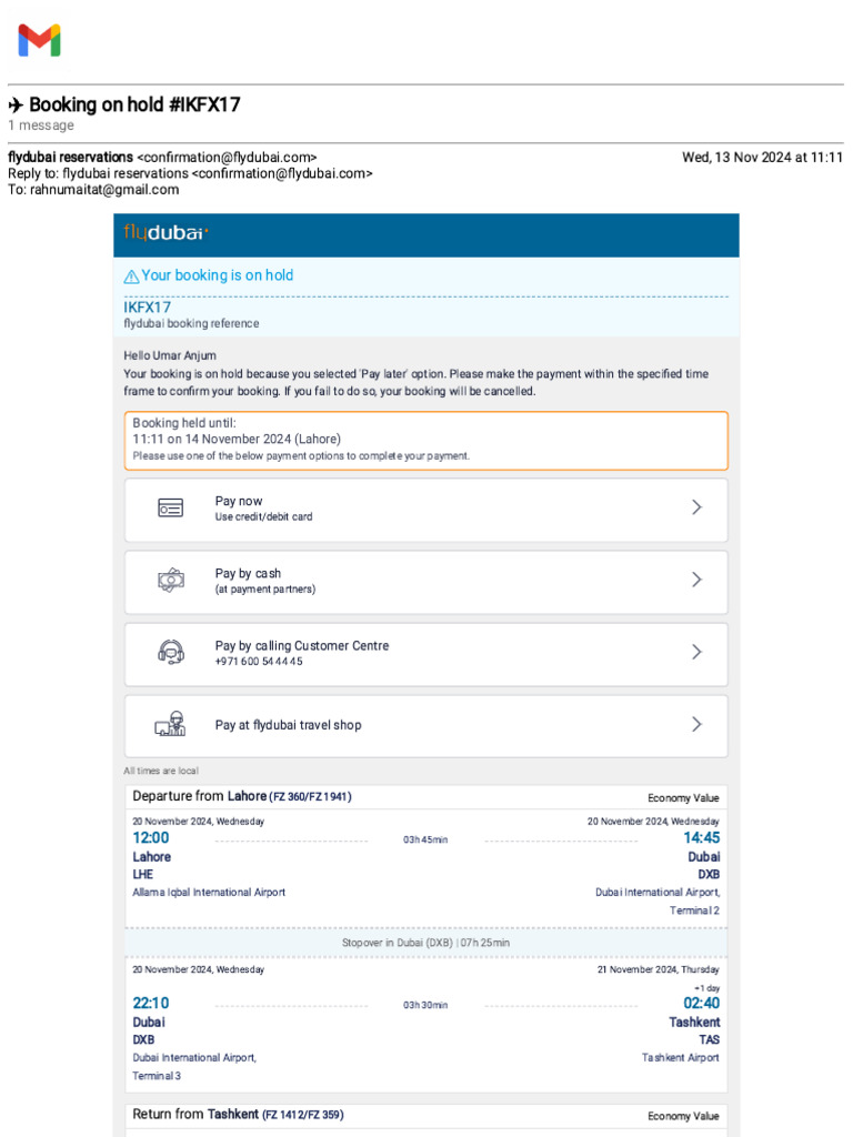 Gmail - Booking on hold #IKFX17 (1) | PDF | Money | Banking Technology