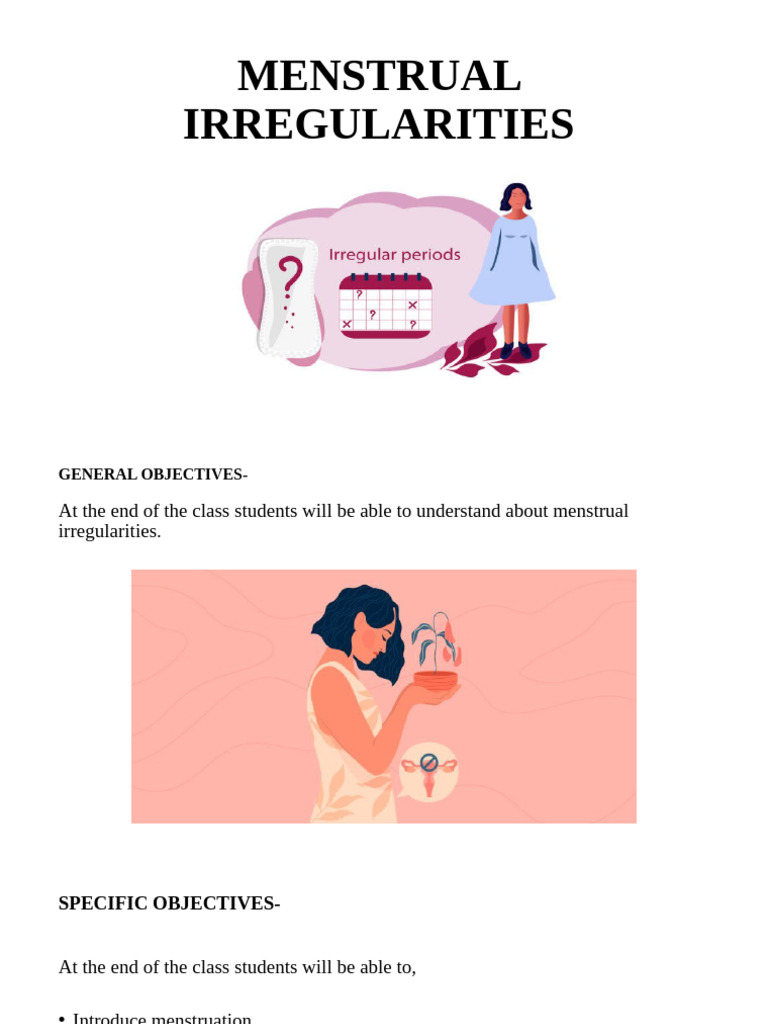 Menstrual Irregularities Guide | PDF | Menstrual Cycle | Menstruation