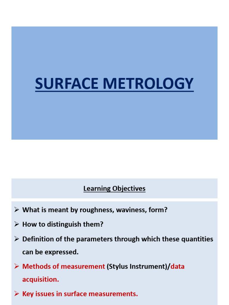 Understanding Surface Metrology Concepts | PDF | Surface Roughness ...