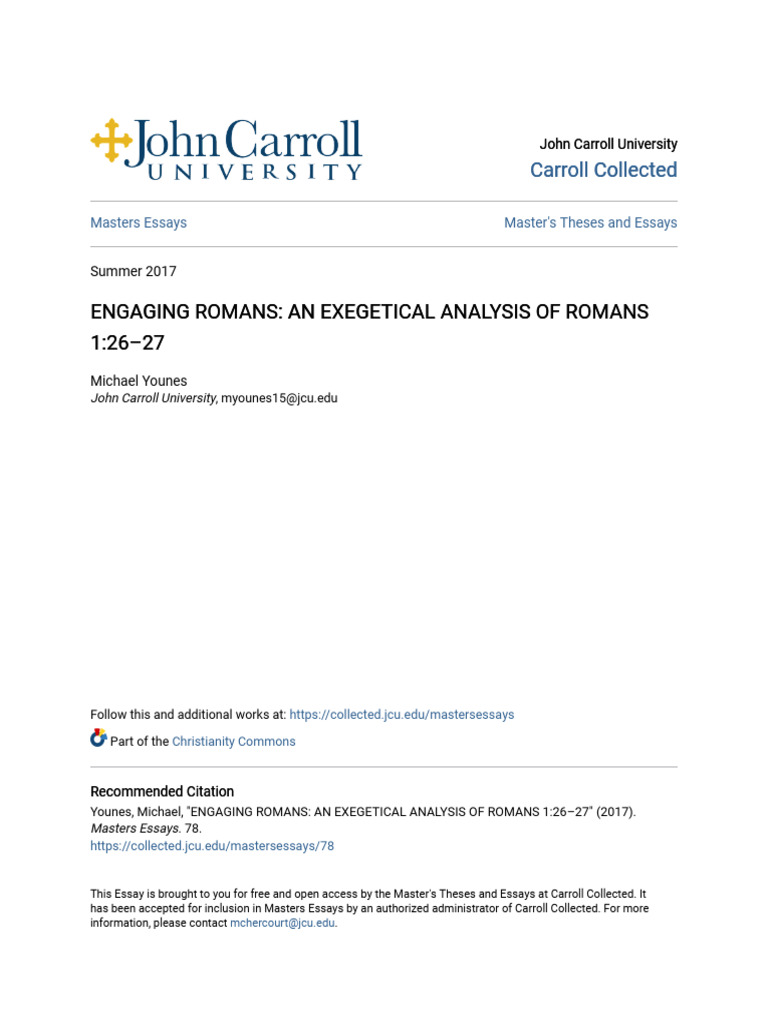 Exegetical Analysis of Romans 1:26-27 | PDF | Homosexuality | Human ...