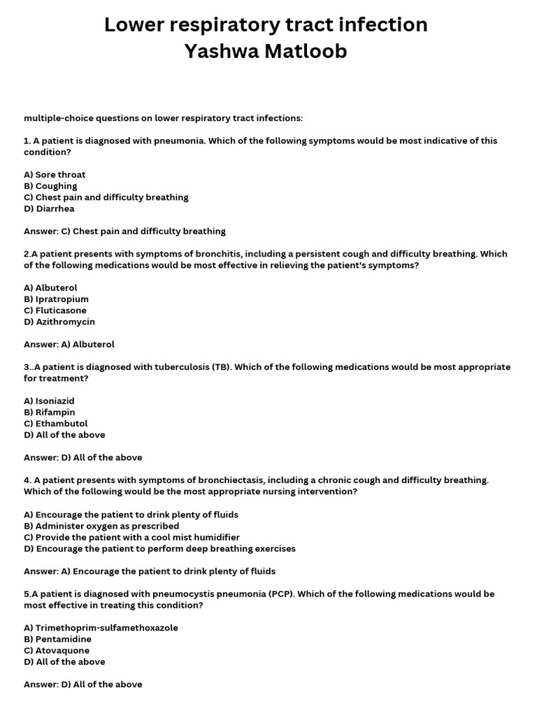 Lower Respiratory Tract Infection Yashwa Matloob.pdf | PDF | Pneumonia ...