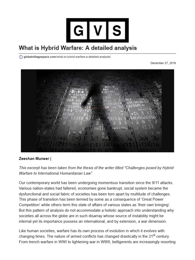 Understanding Hybrid Warfare Explained | PDF