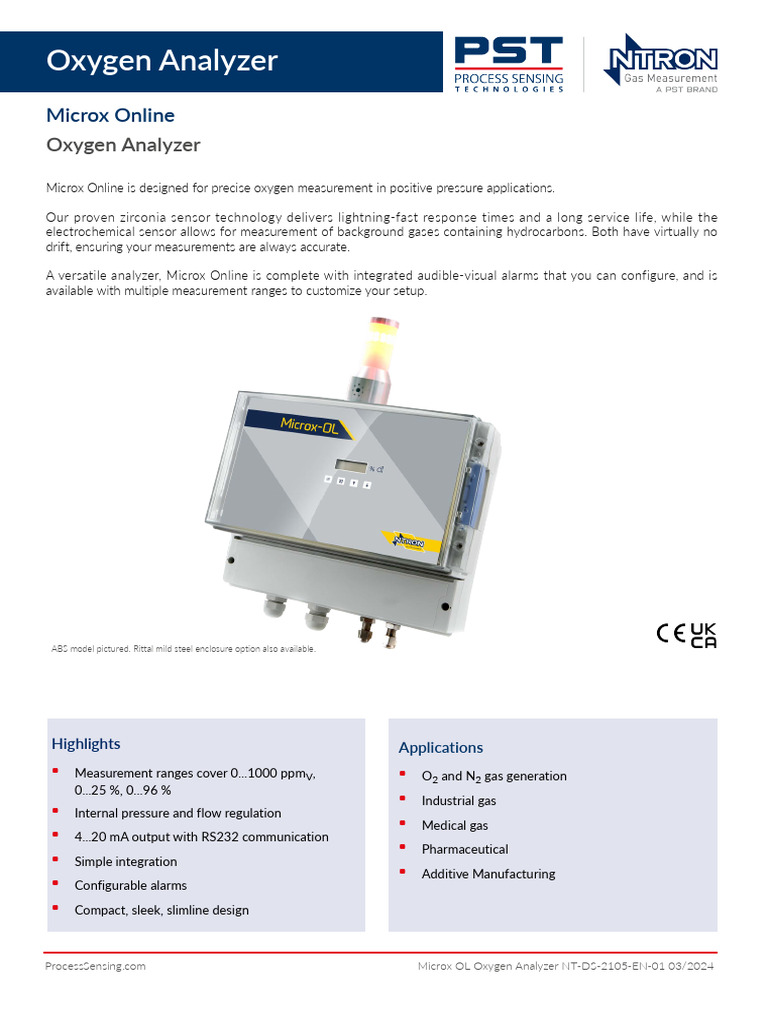 Microx - Online - Analyzer Datasheet - EN | PDF | Parts Per Notation ...
