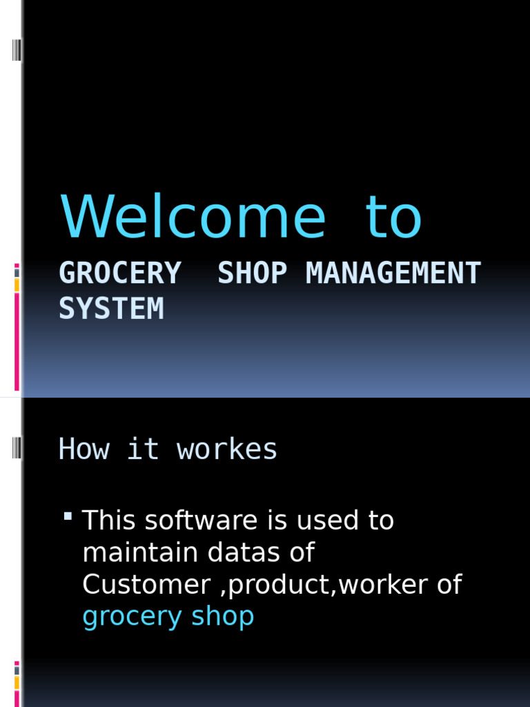 Grocery Shop Management System Overview | PDF