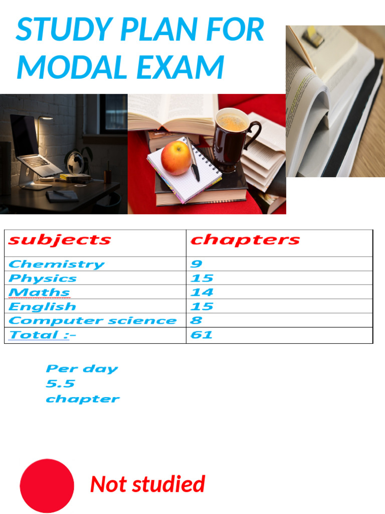 Study Plan For Modal Exam | PDF
