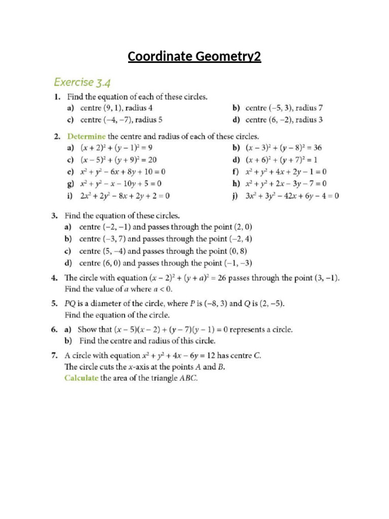 Coordinate Geometry2 | PDF