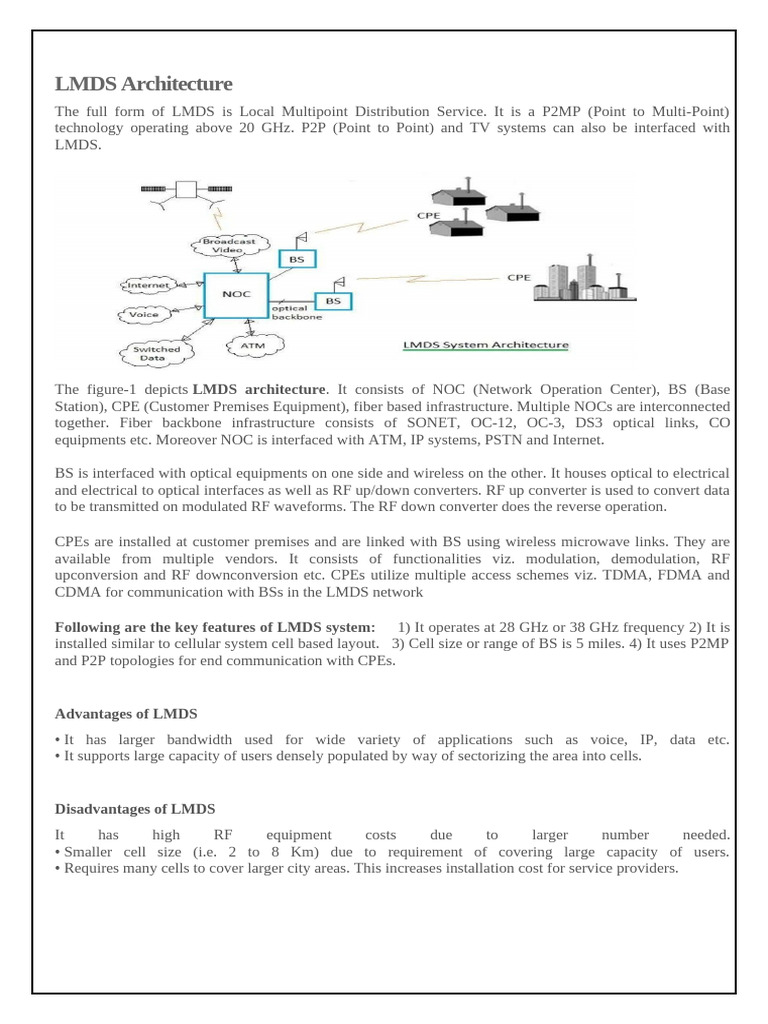 LMDS MMDS | PDF | Area | Cellular Network