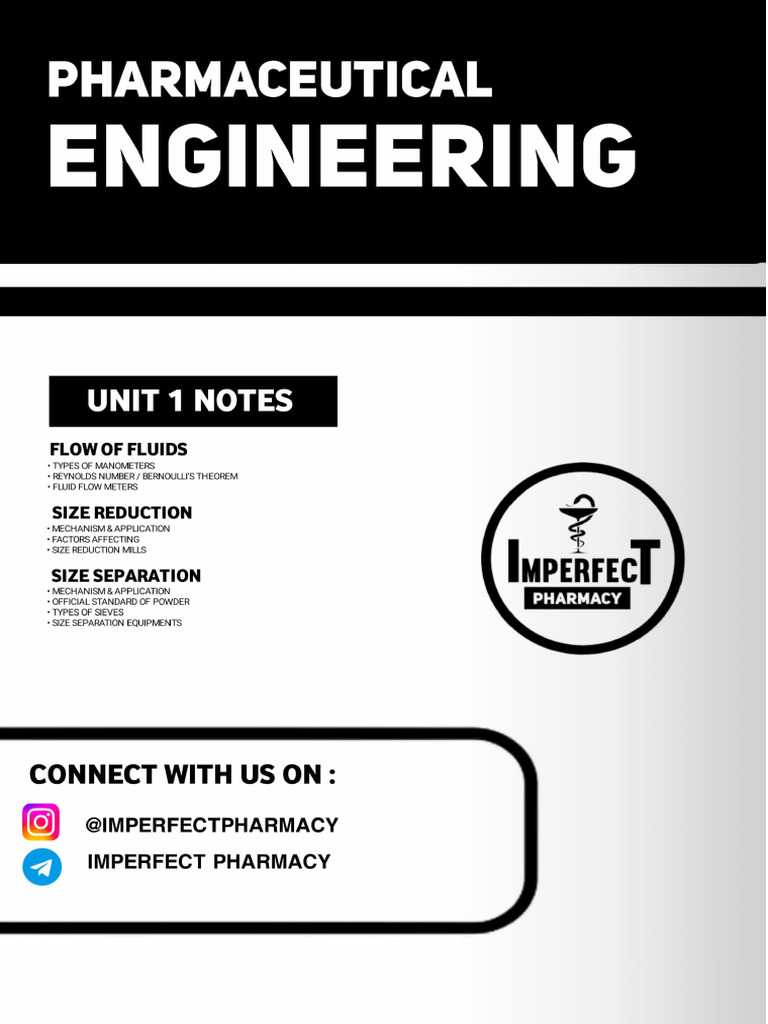 UNIT 1 Pharmaceutical Engineering ( Imperfecfpharmacy ) (1) | PDF
