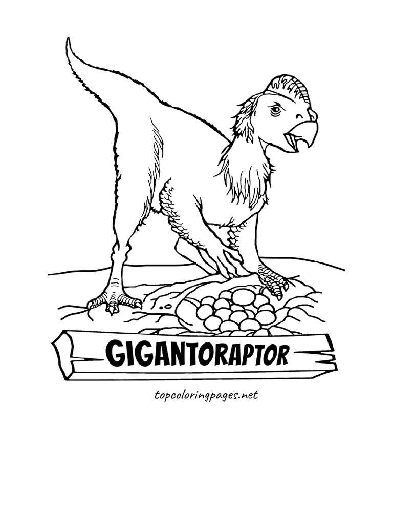 Printable Gigantoraptor Coloring Sheet | PDF