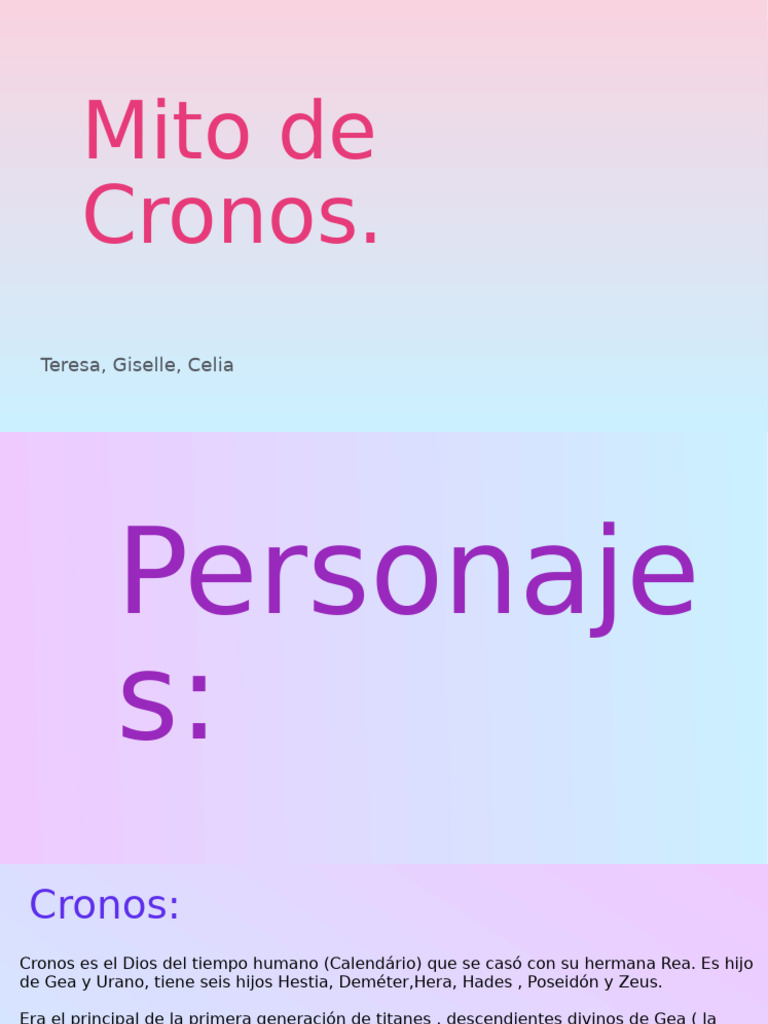 Mito de Cronos Presentación cultura clásica | PDF | Zeus | Hera