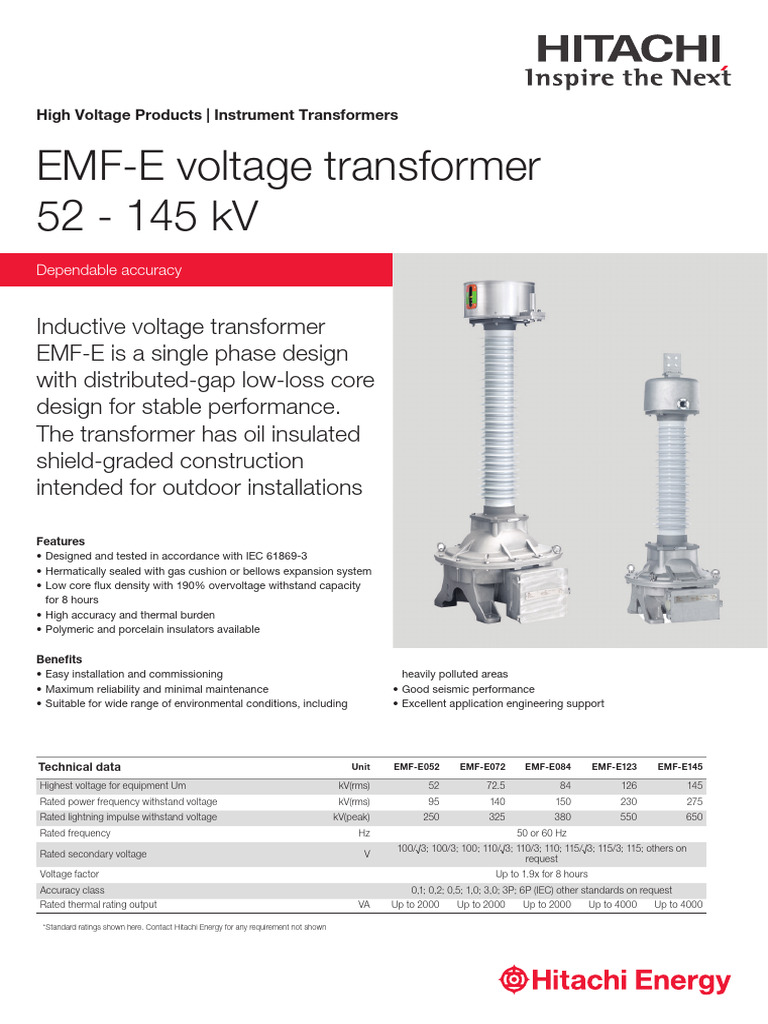 EMF-E Catalogue Hitachi Energy V1 | PDF | Transformer | Electrical ...