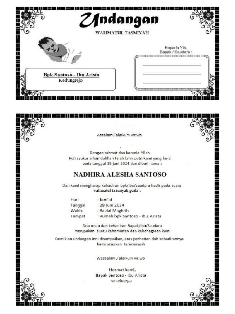 walimatul tasmiyah | PDF