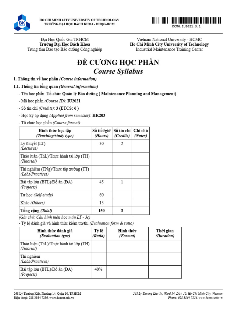DCMH - IU2021 - Maintenance Planning and Management | PDF