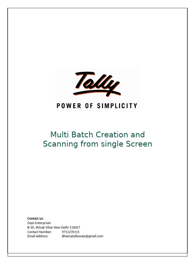 User Manual With FAQs - Multi Batch | PDF | System Software | Software