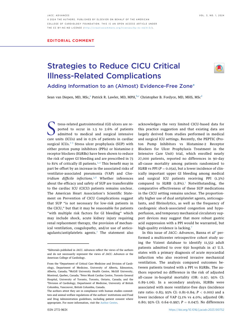 Strategies To Reduce CICU Critical Illness-Related | PDF | Intensive ...