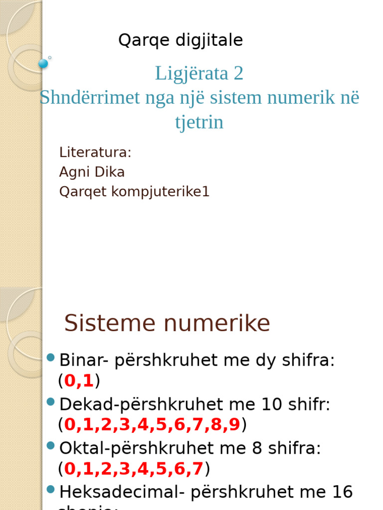 L2 Shndrrimet Nga Nje Sistem Numerik Ne Tjetrin_15.10.2024 | PDF