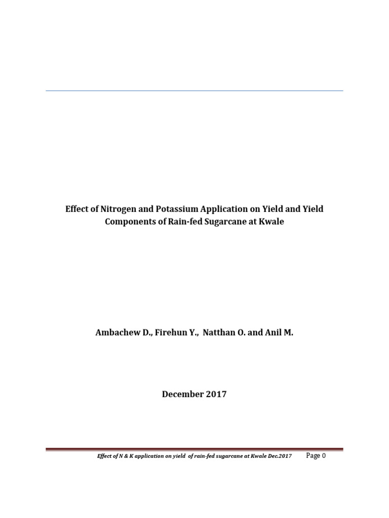 Nitrogen and Potassium Application Yield Component | PDF | Plant Nutrition | Fertilizer
