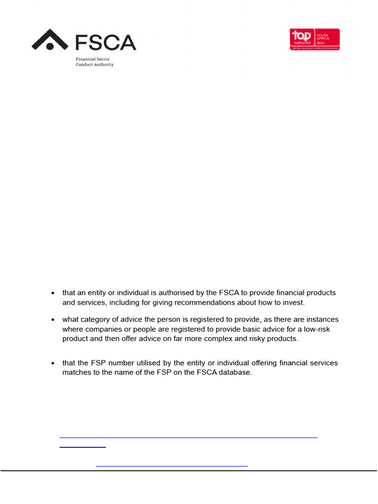 FSCA Press Release - FSCA Warns The Public Against Tiger Agriculture | PDF