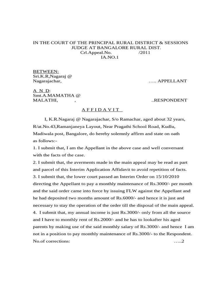 Affidavit-DV Act | PDF