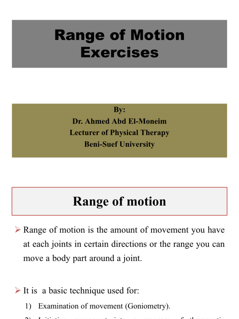 Range of Motion Exercises | PDF | Musculoskeletal System | Medical Specialties