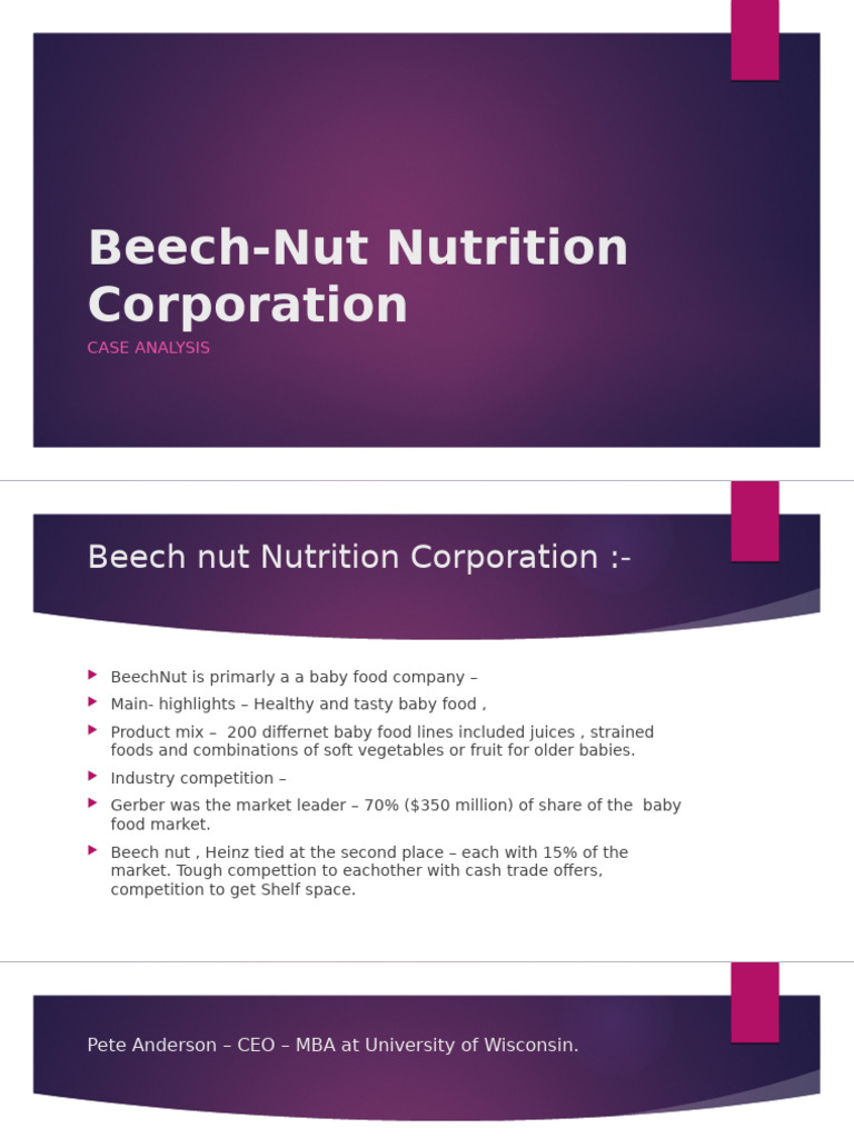 Beech-Nut Nutrition Corporation Case Study | PDF | Food And Drug ...