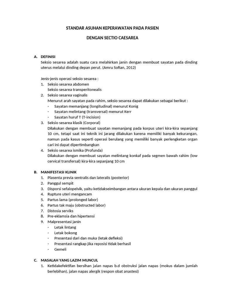 Sectio Caesarea | PDF