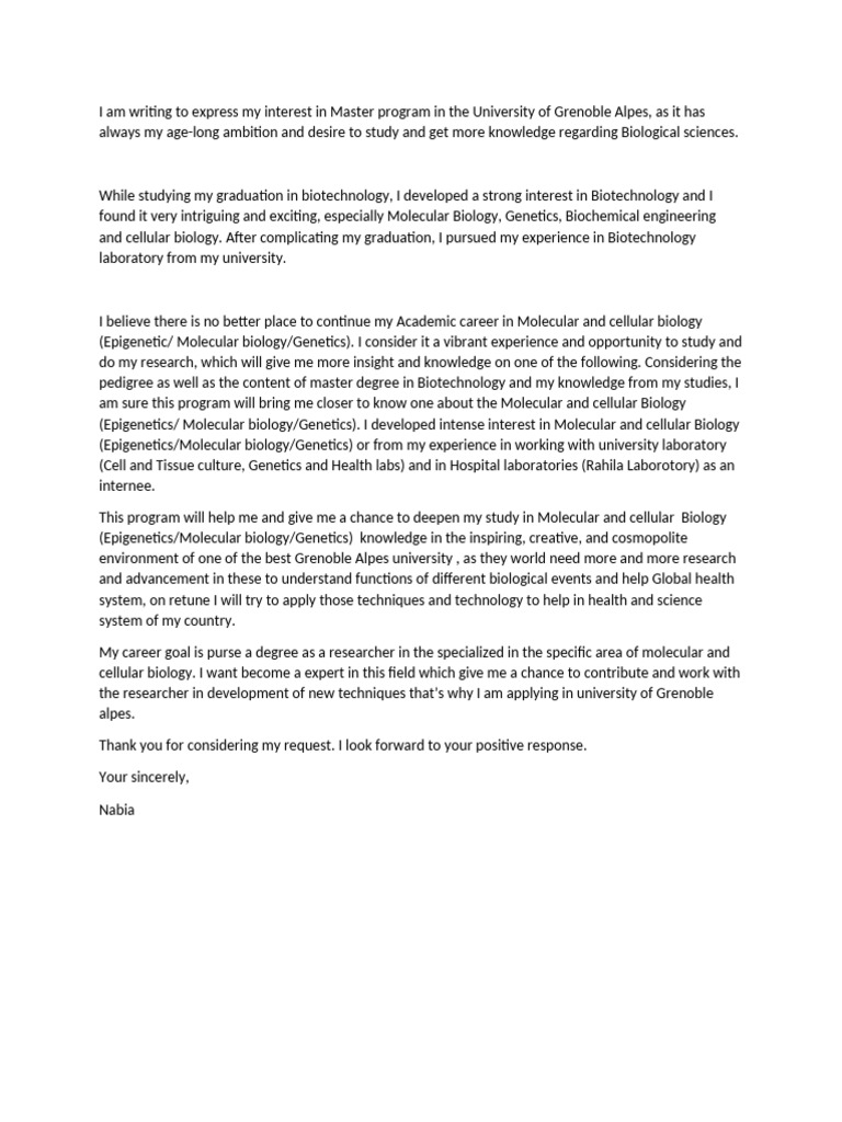 I Am Writing To Express My Interest in M | PDF