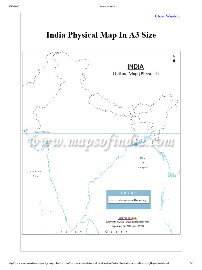 Maps of India A3 Physical | PDF