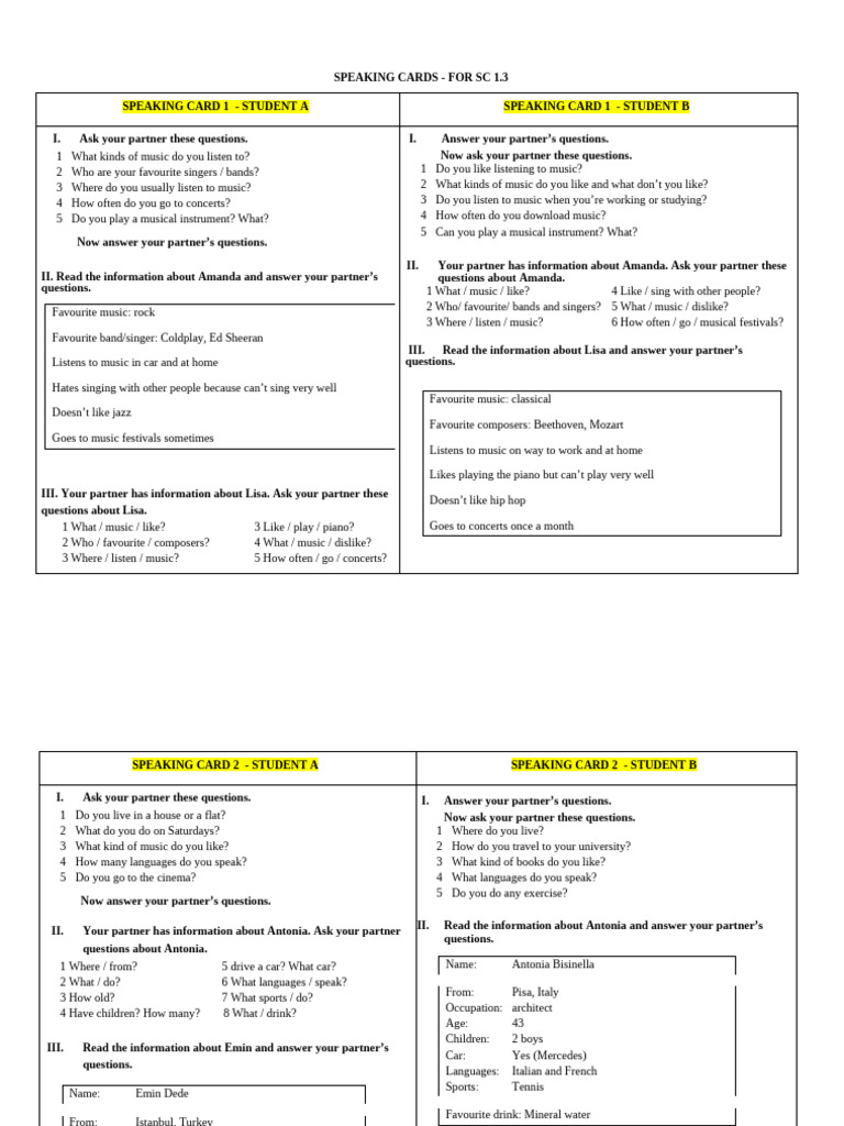 PRE-INTERMEDIATE SPEAKING SC 1.3 K24 (DEC 2024) | PDF | Restaurants