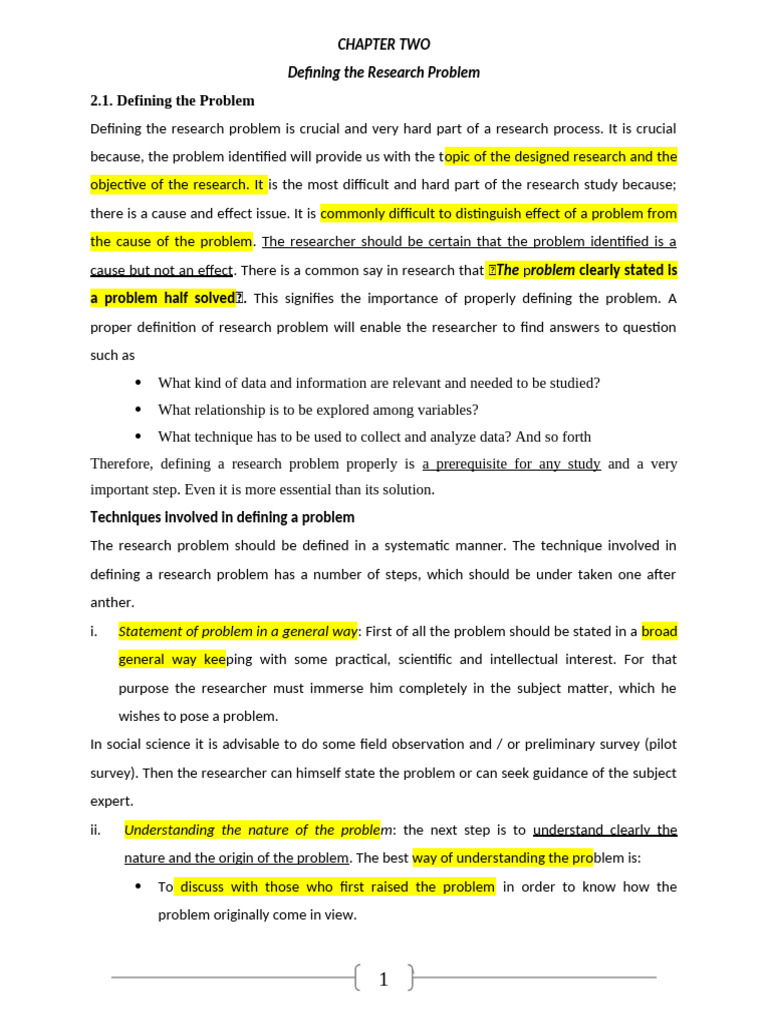 Defining Research Problems Effectively | PDF | Hypothesis | Null Hypothesis