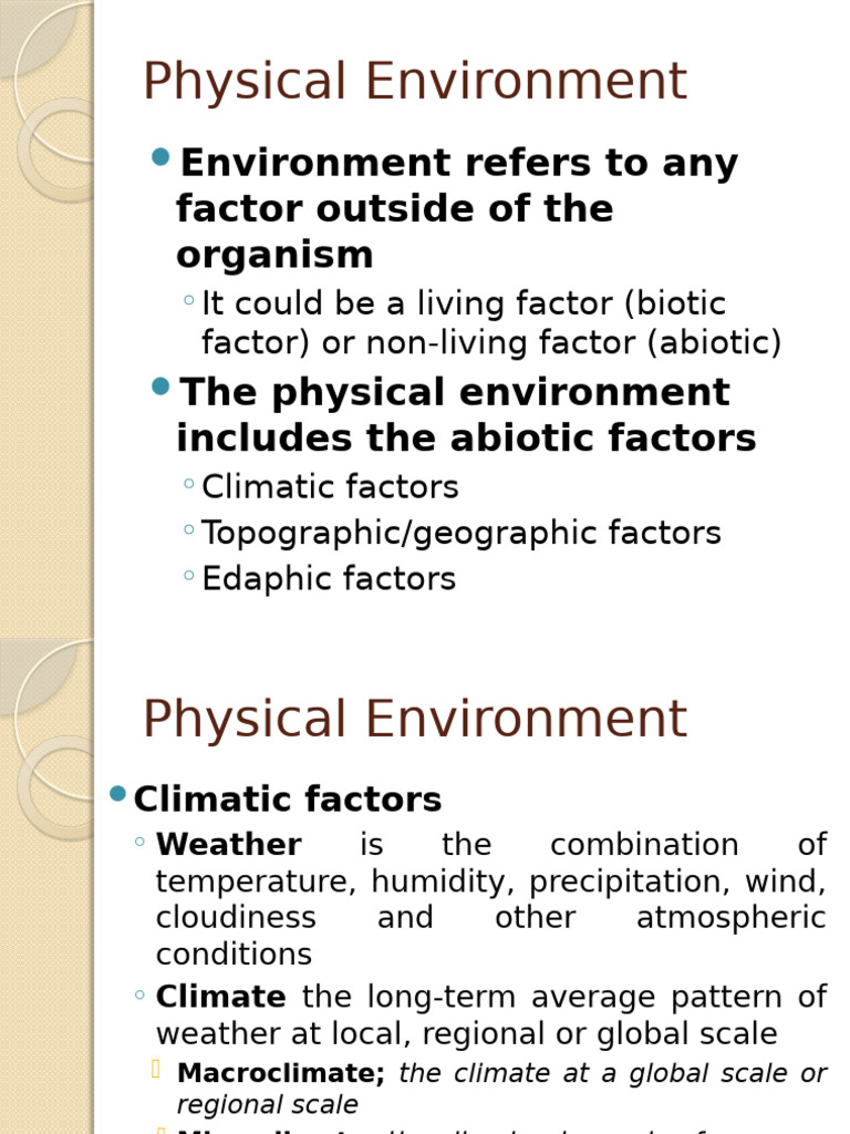 Understanding Physical Environment Factors | PDF | Climate | Natural ...