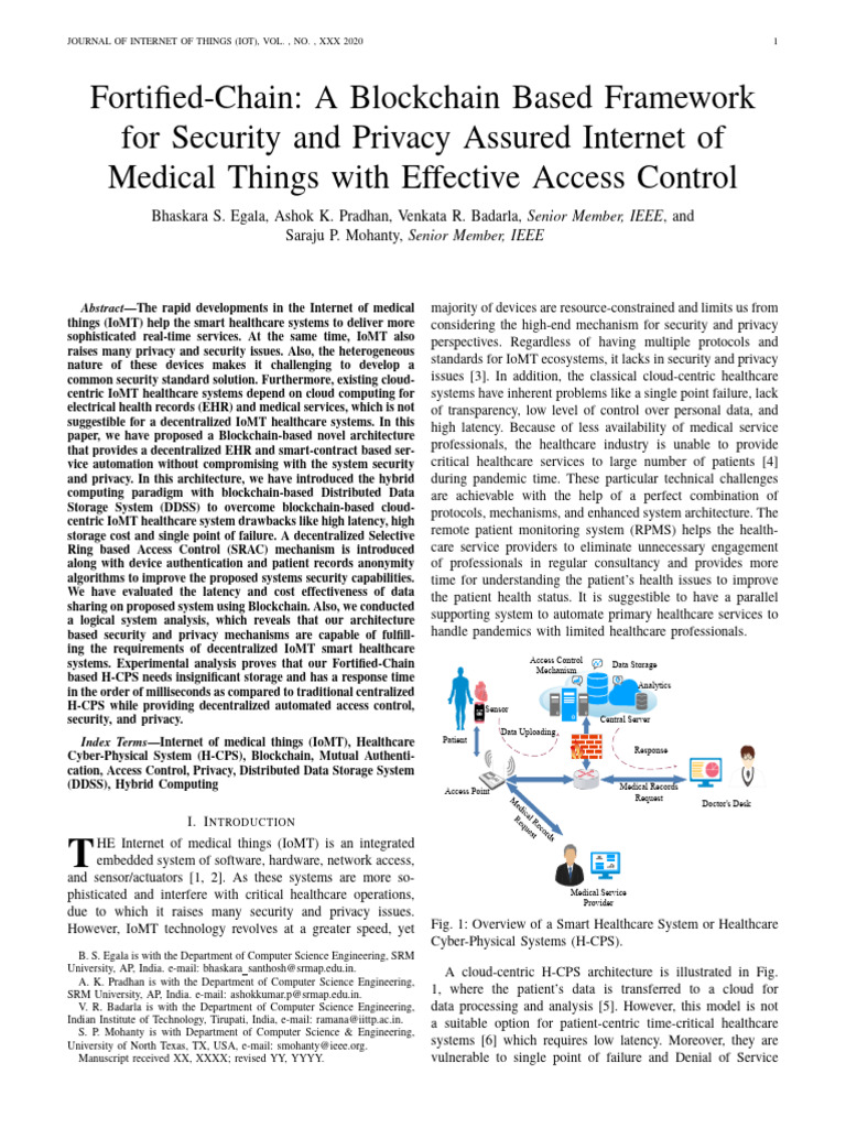Fortified Chain A Blockchain Based Frame | PDF | Internet Of Things | Computer Network