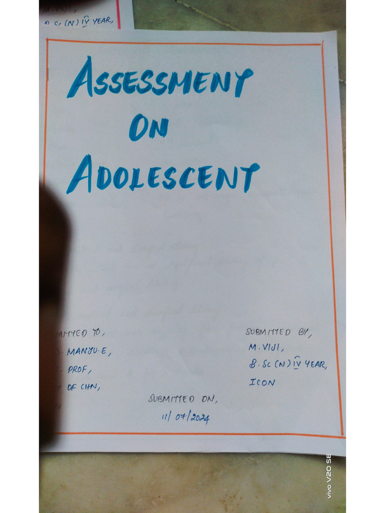Adolescent Assessment CHN 2 | PDF