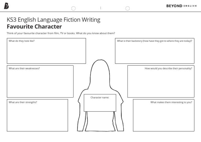 KS3 ELFW L2 Favourite Character Worksheet | PDF