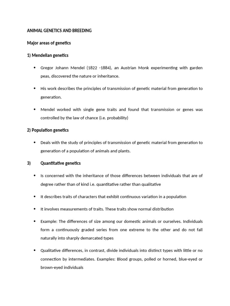 Animal Genetics & Breeding Guide | PDF | Genetics | Heredity