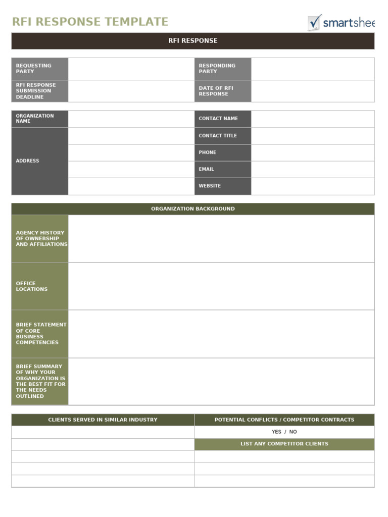 RFI Response Template Guide | PDF | Insurance | Business