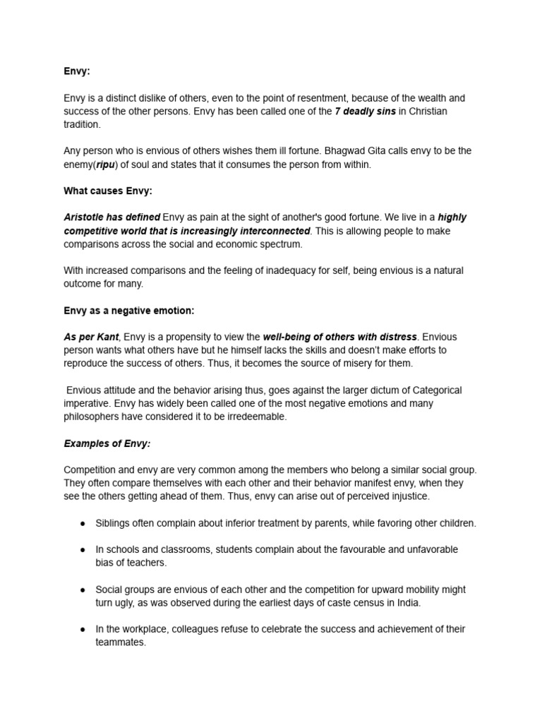 49494_classroom_1_Envy | PDF | Envy | Psychology
