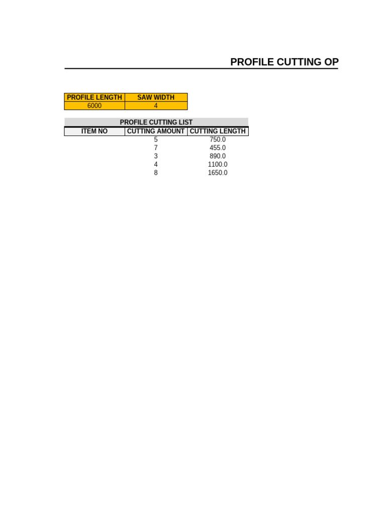 Profile Cutting Optimization Guide | PDF